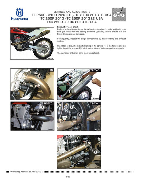 2013 Husqvarna TXC250R TXC 250R Service Manual – retro-motorcycle-manuals