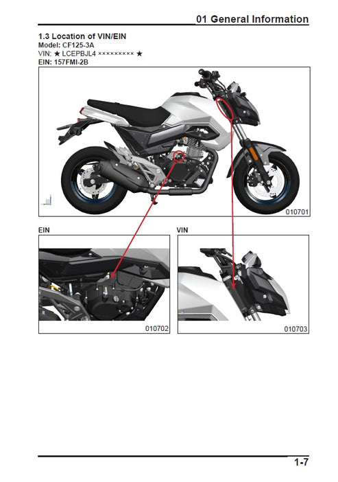 2017 Onwards CFMOTO PAPIO 125 CF125-3A Service Manual – retro ...