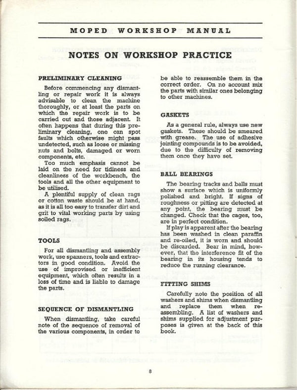 1965-1967 RM12 Super 50 Moped Scooter Service Manual – retro-motorcycle ...