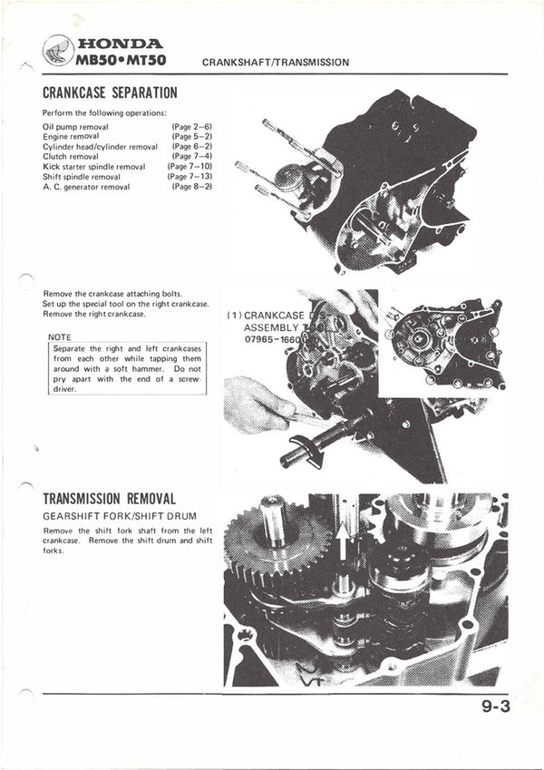 1979-2000 Honda MT50 MT5 MT-50 MT-5 Tornado Service Manual – retro ...